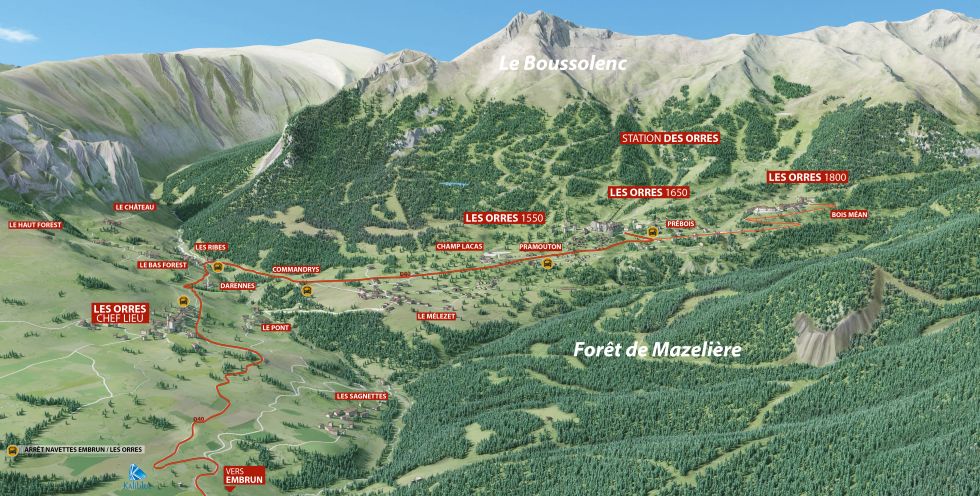 Plan Les Orres commune été